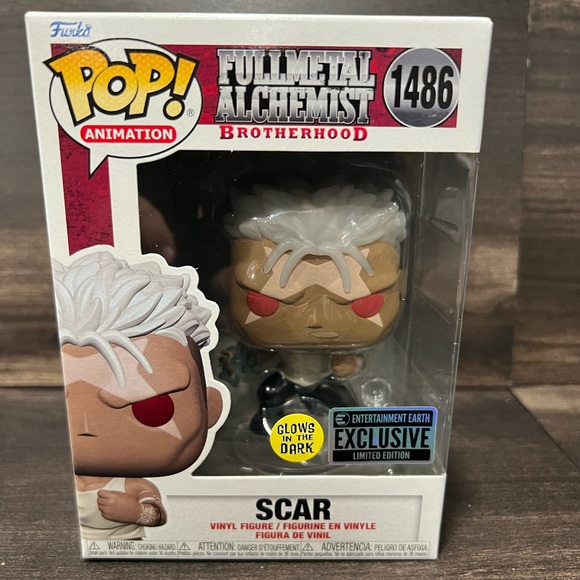 Other | Funko Pop Fullmetal Alchemist Scar 1486 Glows In The Dark ...